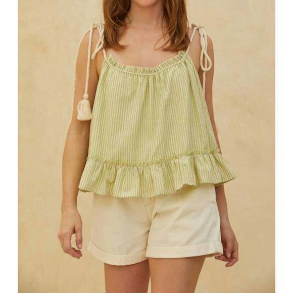 By Together | Tops | New By Together Alena Linen Top In Light Sage ...